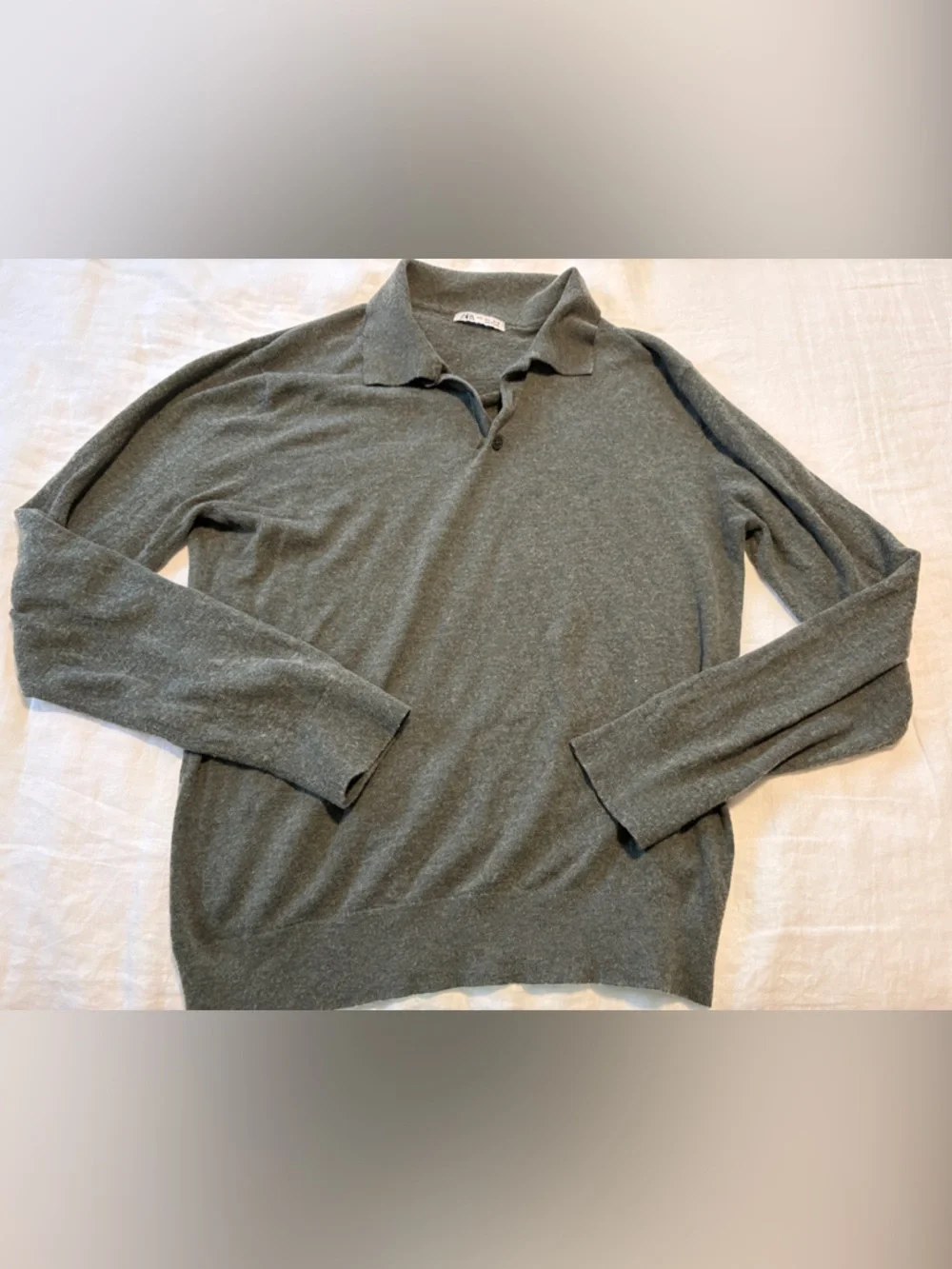 Zara | Shirts | Zara Mens Olive Green Polo Sweater | Poshmark
